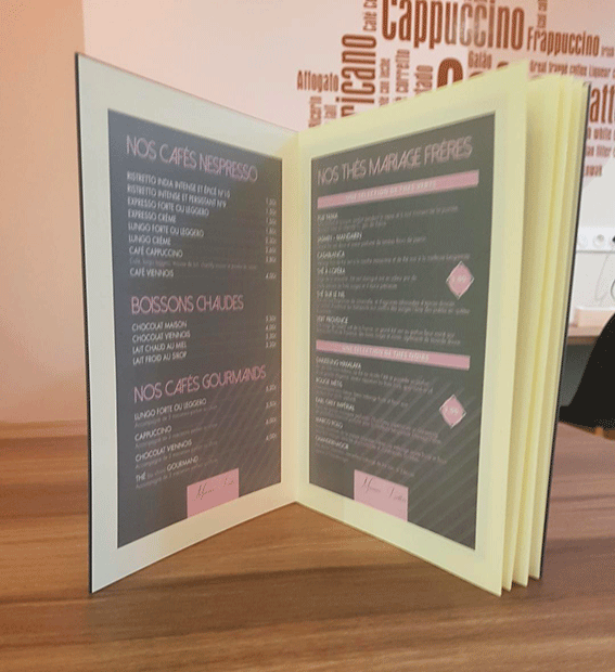 Impression de cartes et menus de restaurant en PVC | porte menu ...